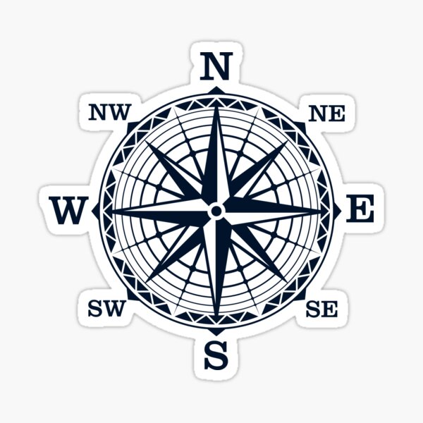 "Nautical Compass" Sticker for Sale by PMA-Design | Redbubble