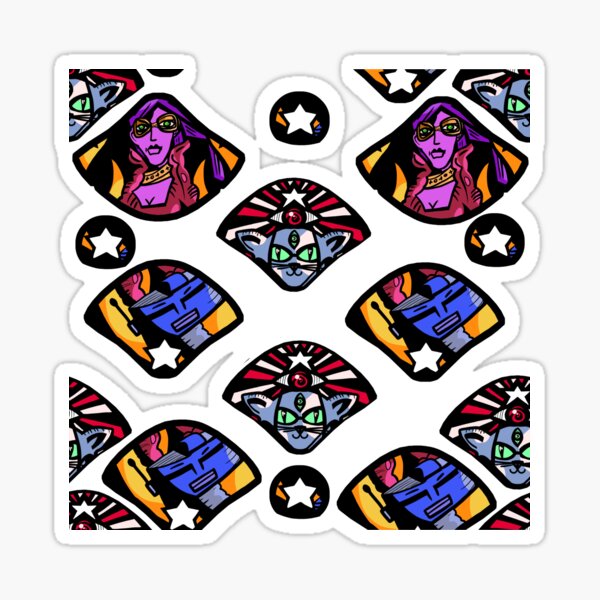 "Cyber Cat" Sticker for Sale by zoshouse | Redbubble