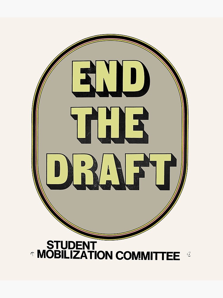 "Anti-Vietnam War: 'END THE DRAFT': The Original in Yellow & Taupe on ...
