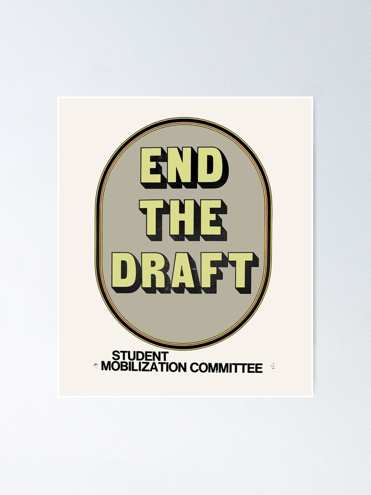 "Anti-Vietnam War: 'END THE DRAFT': The Original in Yellow & Taupe on ...