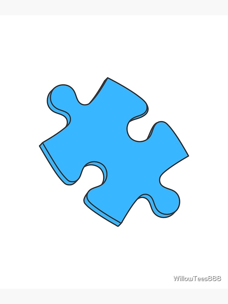 "Blue Puzzle Piece - Autism Support" Art Print for Sale by ...