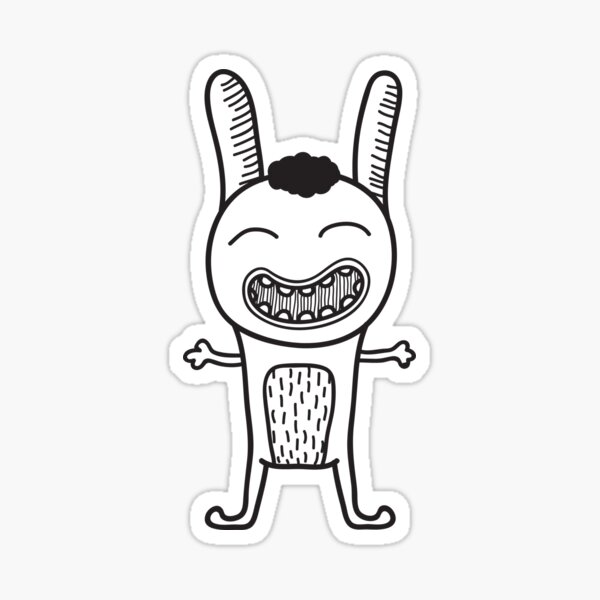 "Miss Mohawk Bunny Monster" Sticker by wildflowerperks | Redbubble