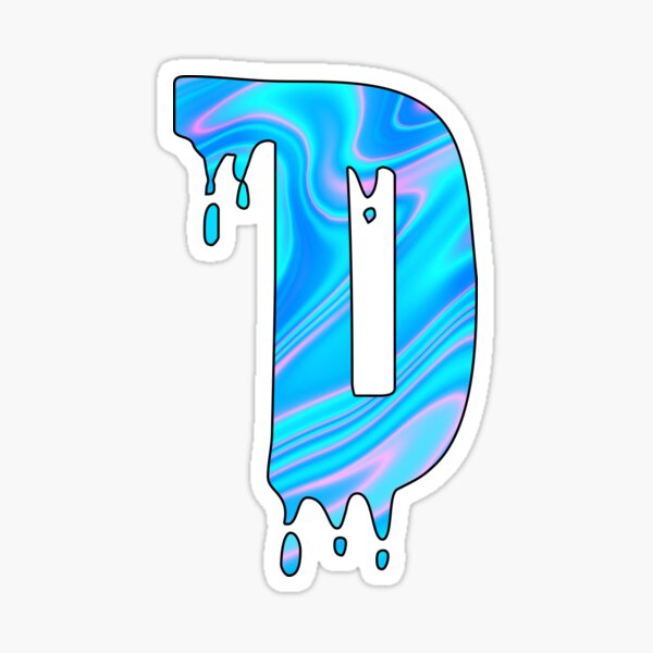 "Drippy Holographic D alphabet Transparent Letter Sticker." Sticker by ...