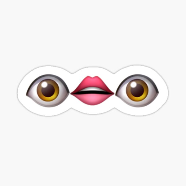 "'Eye Mouth Eye' emoji meme." Sticker for Sale by aliciahopeart | Redbubble
