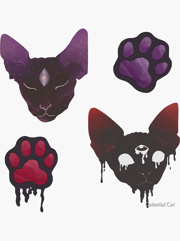 "Goth Cats Sticker Set" Sticker for Sale by Ellienosaur | Redbubble