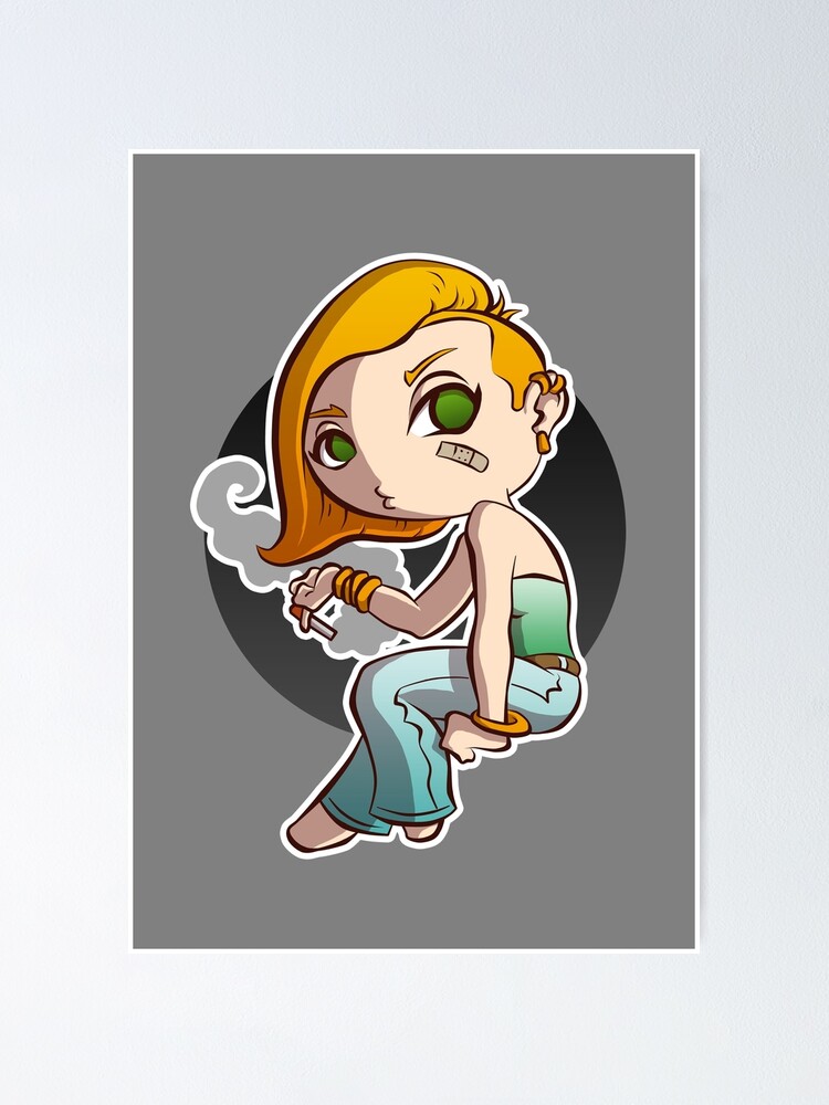 "Blonde Chibi Pinup Smoking" Poster by supermara | Redbubble