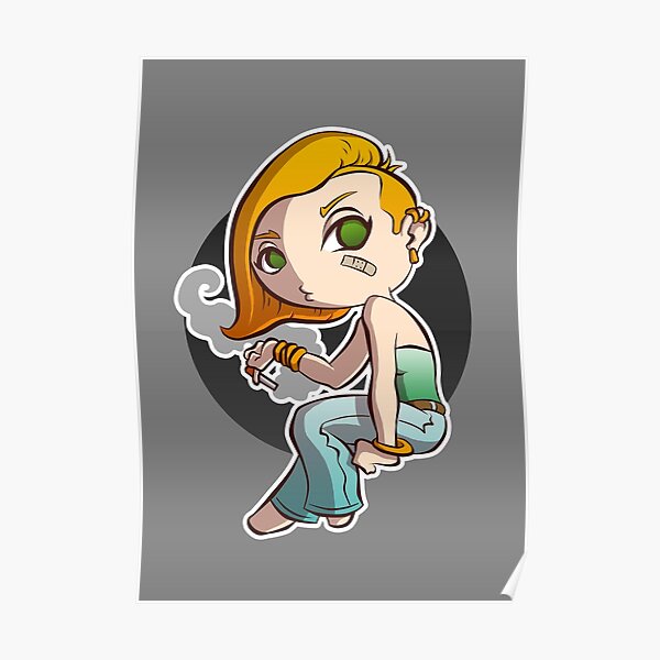 "Blonde Chibi Pinup Smoking" Poster by supermara | Redbubble