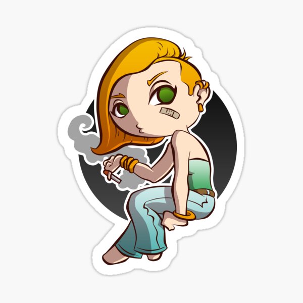 "Blonde Chibi Pinup Smoking" Sticker by supermara | Redbubble
