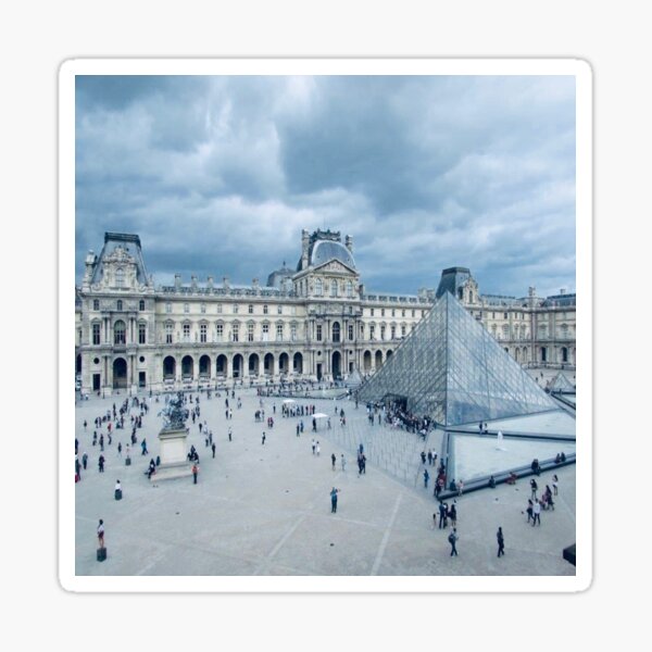"Complete View of Louvre Museum in Paris" Sticker for Sale by WordenJin ...