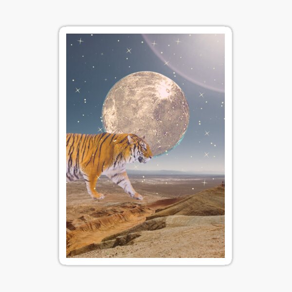"Surreal VSCO tiger moon desert" Sticker for Sale by SpicyCherrys ...