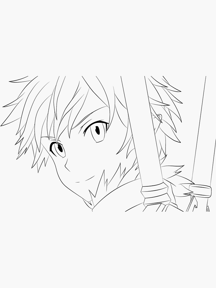 "Minimal Kirito" Sticker for Sale by Veldota | Redbubble