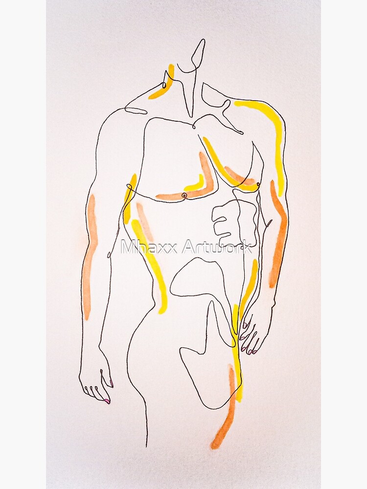 "line art male body" Photographic Print by Mhf-artwork | Redbubble