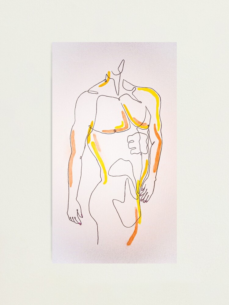 "line art male body" Photographic Print by Mhf-artwork | Redbubble