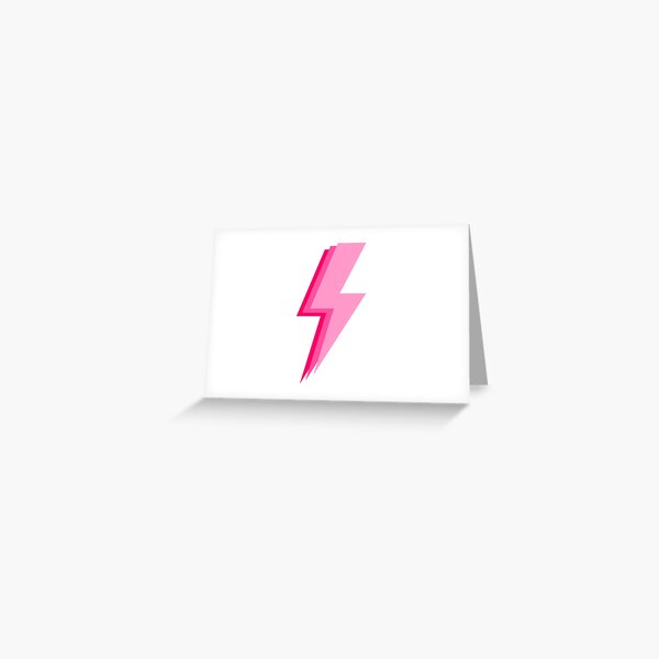 "Layered trendy hot pink and light pink lightning bolt" Greeting Card ...