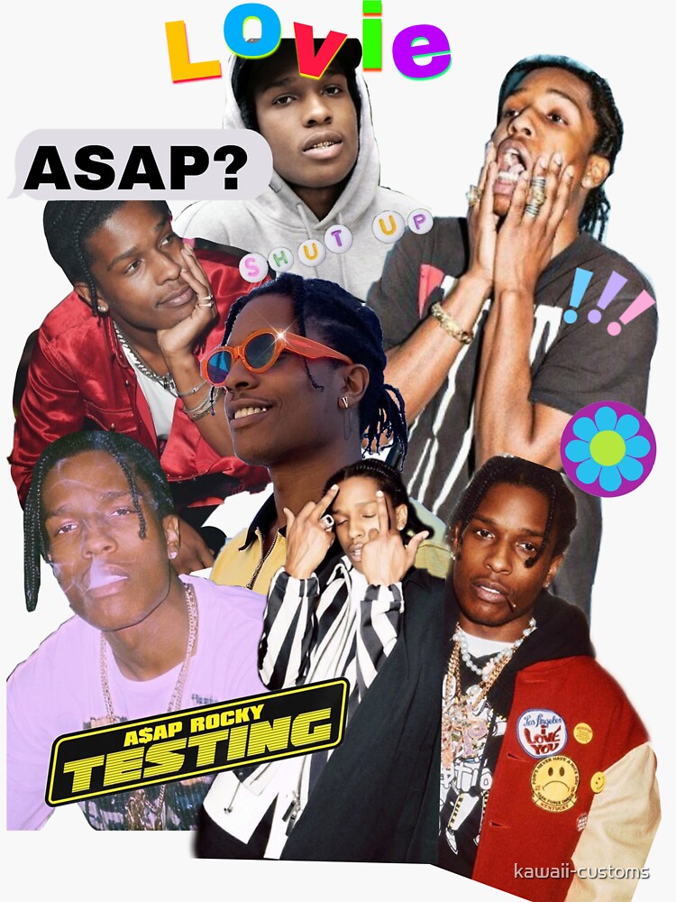 "asap rocky collage" Sticker by kawaii-customs | Redbubble