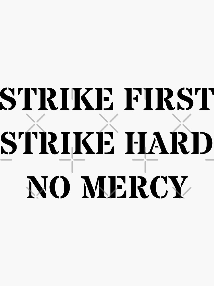 "cobra kai strike first strike hard no mercy " Sticker for Sale by ...