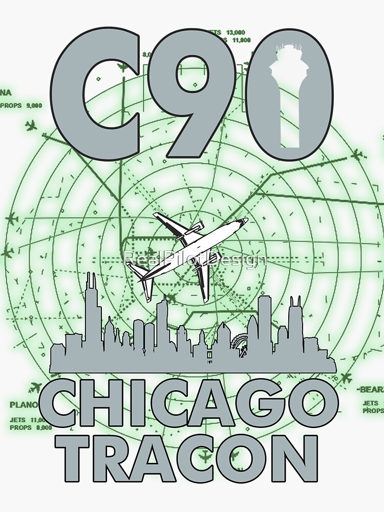 "C90 Chicago TRACON Air Traffic Control Design" Sticker for Sale by ...