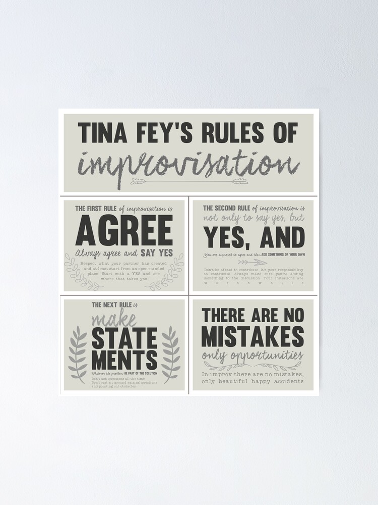 "Tina Fey's rules of improvisation" Poster for Sale by Lidia Creus ...