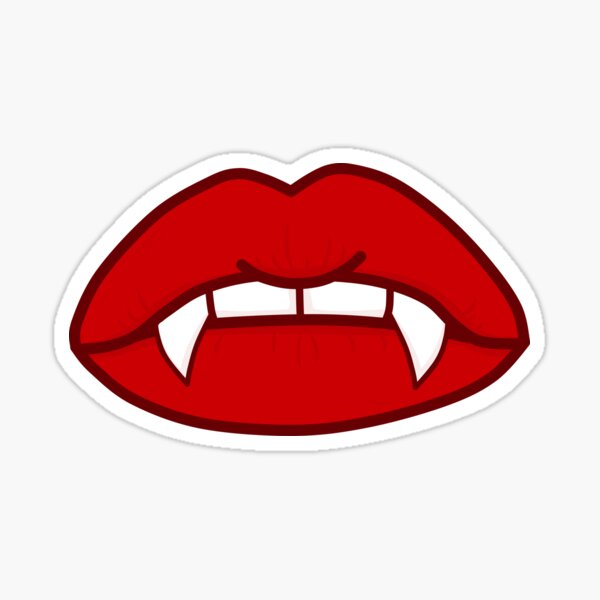Black And Pink Vampire Fangs Red Aesthetic Sticker For Sale By Stormy