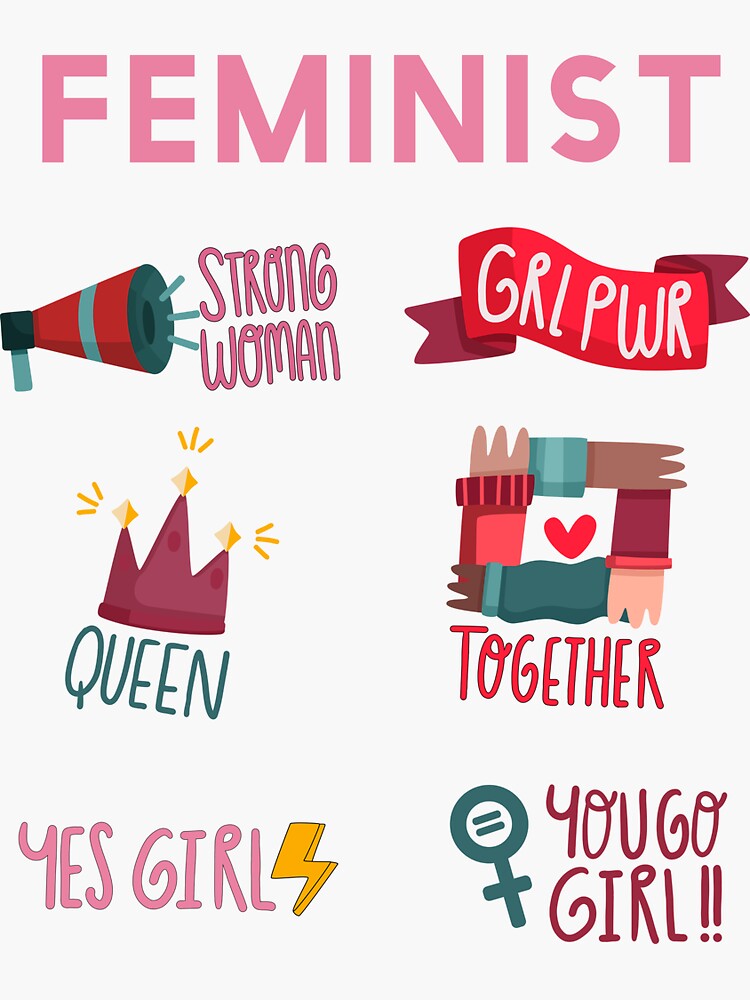 Feminist Stickers Pack Sticker For Sale By Justartplace Redbubble