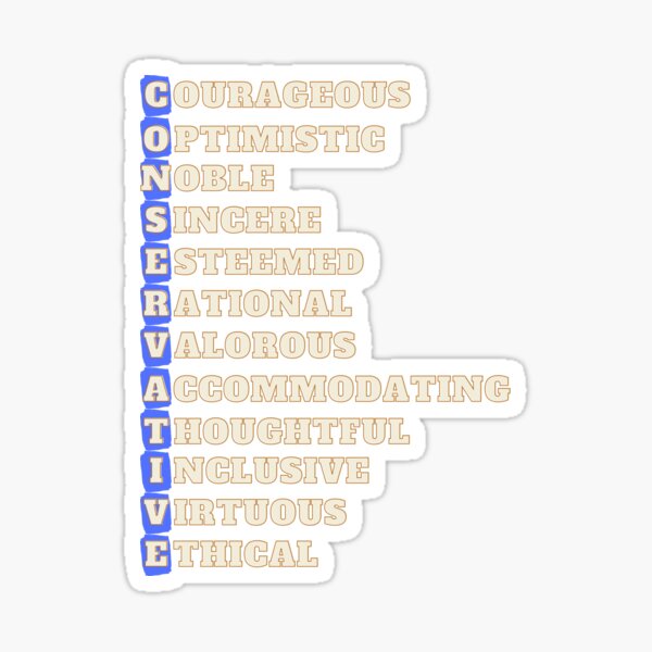 "Conservative Definition" Sticker for Sale by KomarDesigns | Redbubble