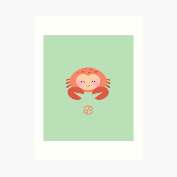 "Cute Cancer Zodiac Sign" Art Print by SarahJaneChamp | Redbubble