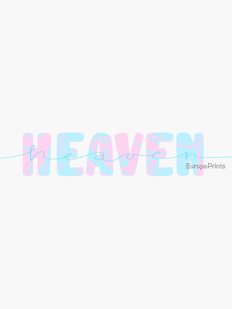 "Heaven Custom Name With Cursive" Sticker for Sale by EuropaPrints ...