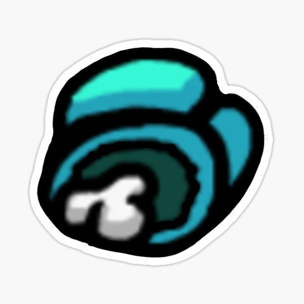 "cyan among us dead body " Sticker for Sale by ellagiorgi06 | Redbubble