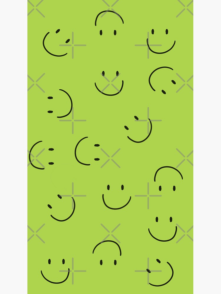 "Green Smiley Faces" Sticker by KatyaDesigns | Redbubble