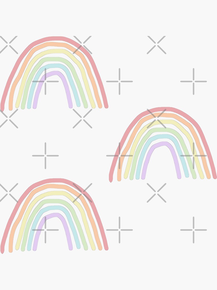 "Cute Pastel Rainbow" Sticker for Sale by serendipitousMT | Redbubble