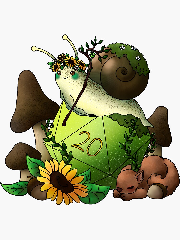 "Dnd Snail Druid" Sticker for Sale by eeriesketchbook | Redbubble