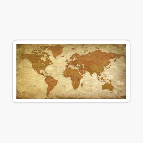 "World Map" Sticker by CurcusNomad | Redbubble