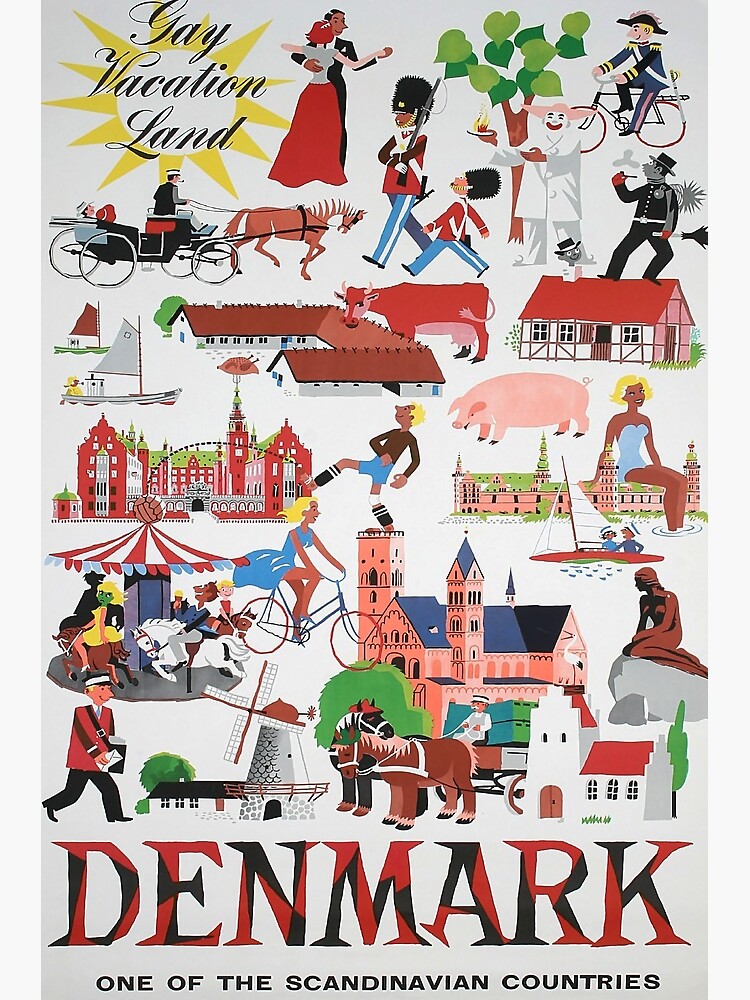 Denmark retro poster Premium Matte Vertical Poster sold by & g ...
