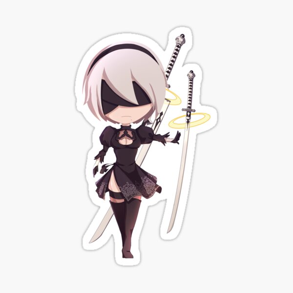 "2B Chibi V2" Sticker for Sale by ZeroEchozArt | Redbubble