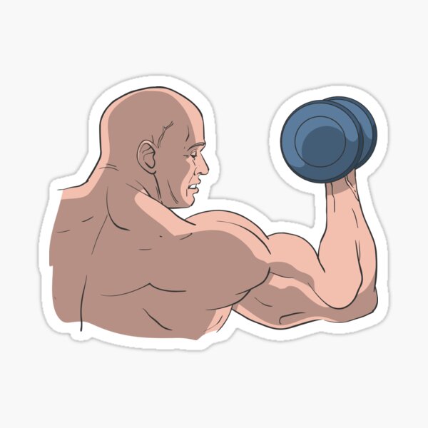 "Bicep curl with dumbbell" Sticker by ansgarhugo | Redbubble