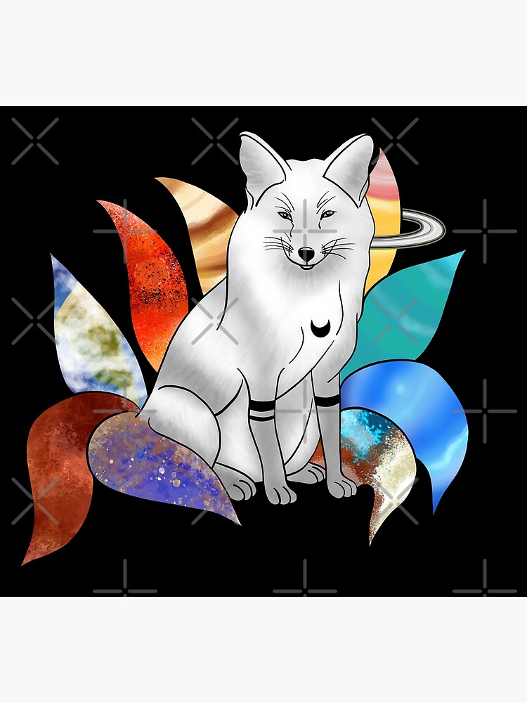"Planets and Moon Fox, Spirit Animal of the Solar System" Art Print by ...