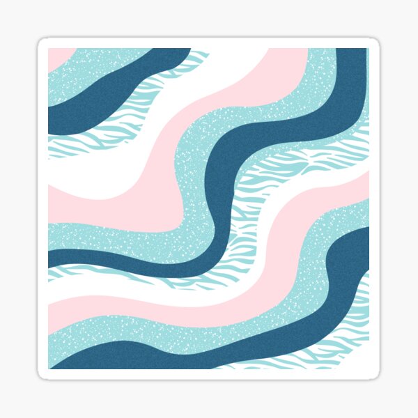"Aesthetic pink and blue waves" Sticker for Sale by OkihanaShop | Redbubble