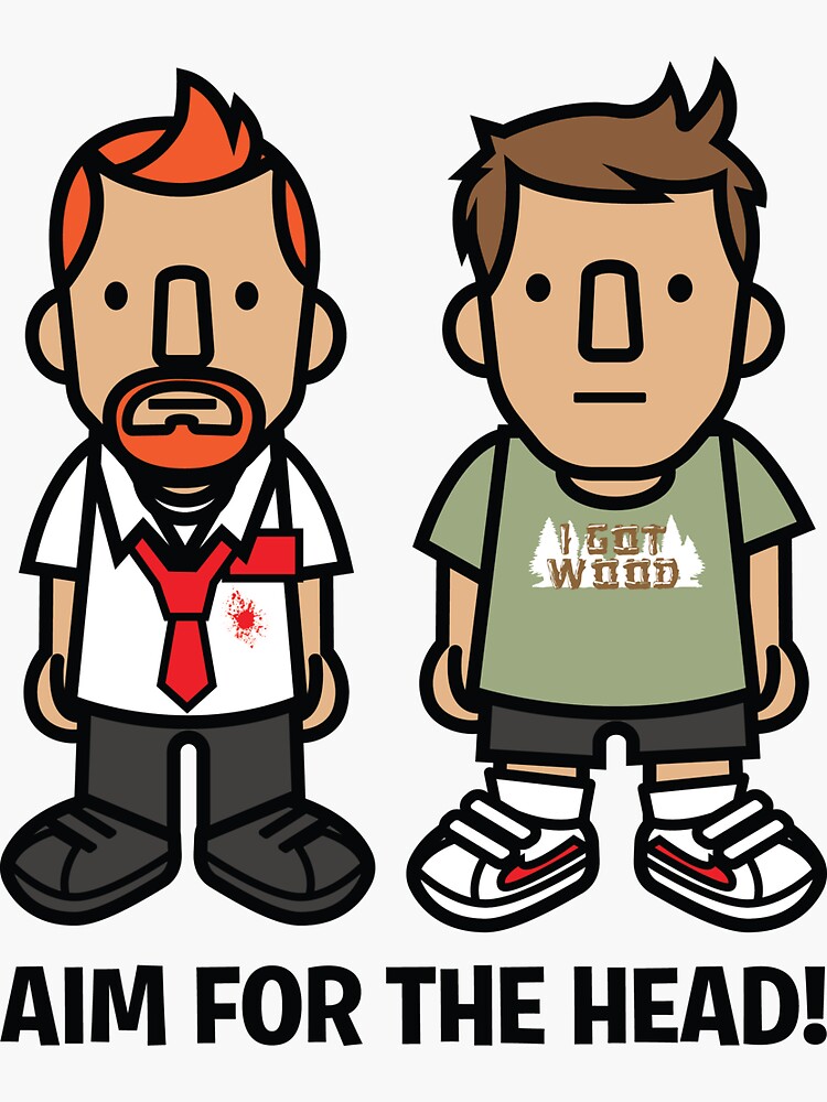 "Shaun and Ed - Zombie Homies" Sticker for Sale by ztrover | Redbubble