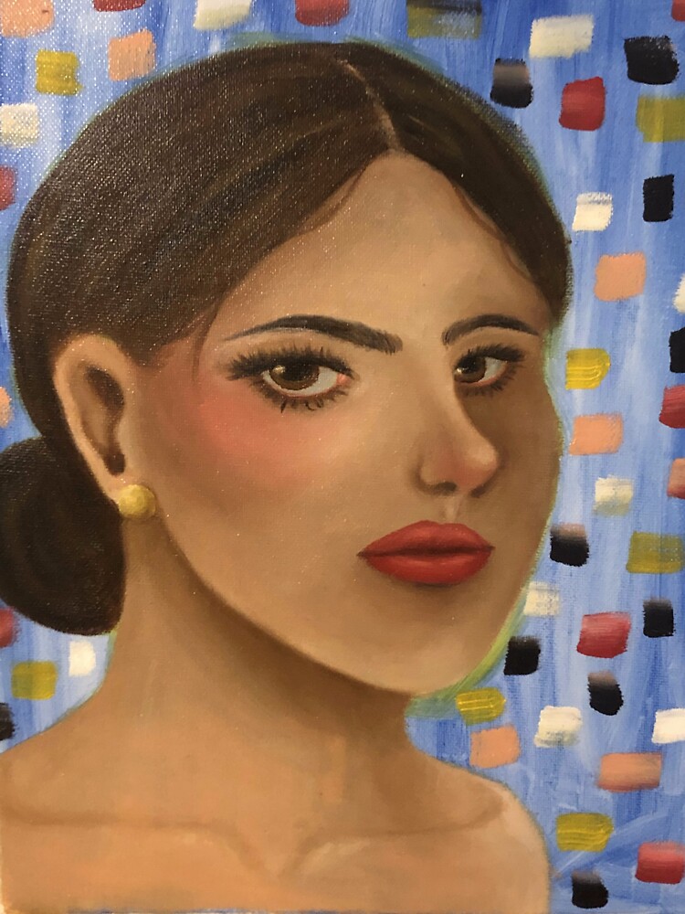 ""Marcella" Oil Painting " Sticker for Sale by 4evrmabry | Redbubble