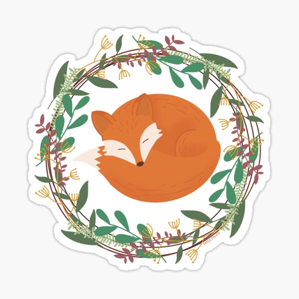 "Sleepy Little Fox" Sticker for Sale by KaylaFolino | Redbubble