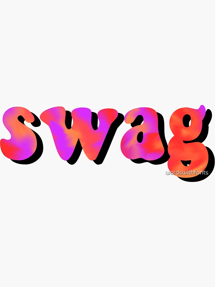 "swag" Sticker for Sale by wordswithfonts | Redbubble
