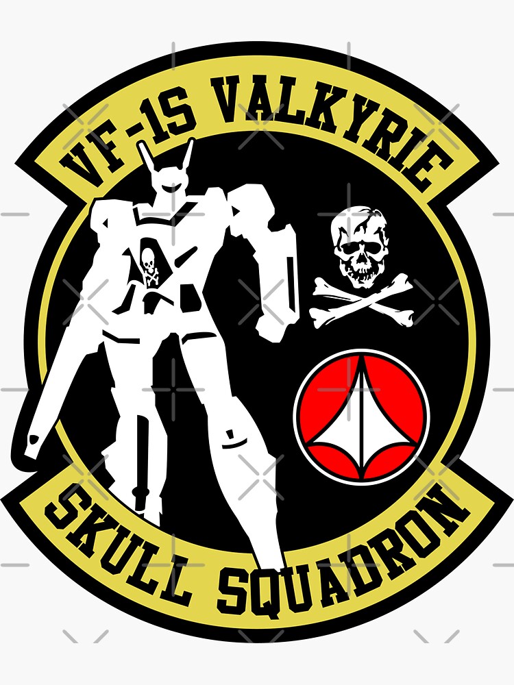 "Macross VF-1S Valkyrie Skull Squadron" Sticker for Sale by fareast ...
