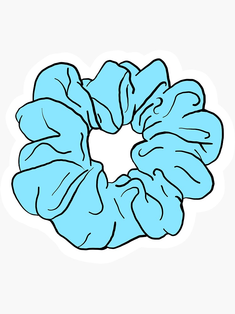 "Light baby blue scrunchie sticker" Sticker for Sale by mkdesigning ...