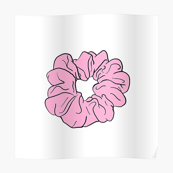 "Pink scrunchie sticker" Poster by mkdesigning | Redbubble