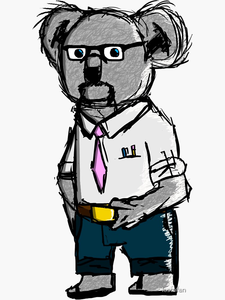 "Koala office work" Sticker by lostofan | Redbubble