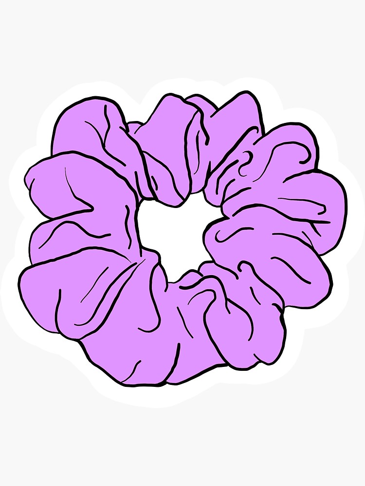 "Purple scrunchie sticker " Sticker for Sale by mkdesigning | Redbubble