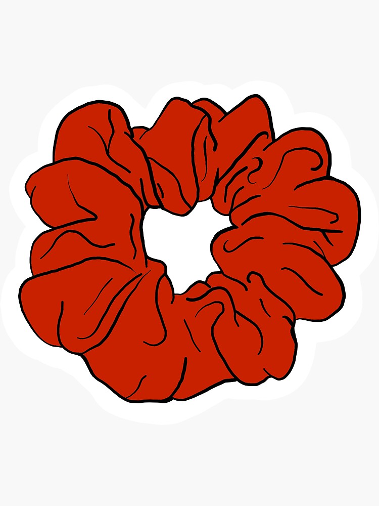 "Dark red scrunchie sticker " Sticker for Sale by mkdesigning | Redbubble