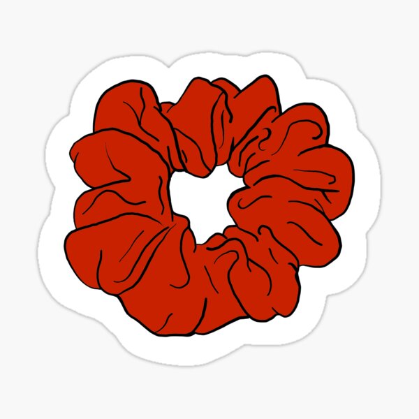 "Dark red scrunchie sticker " Sticker for Sale by mkdesigning | Redbubble