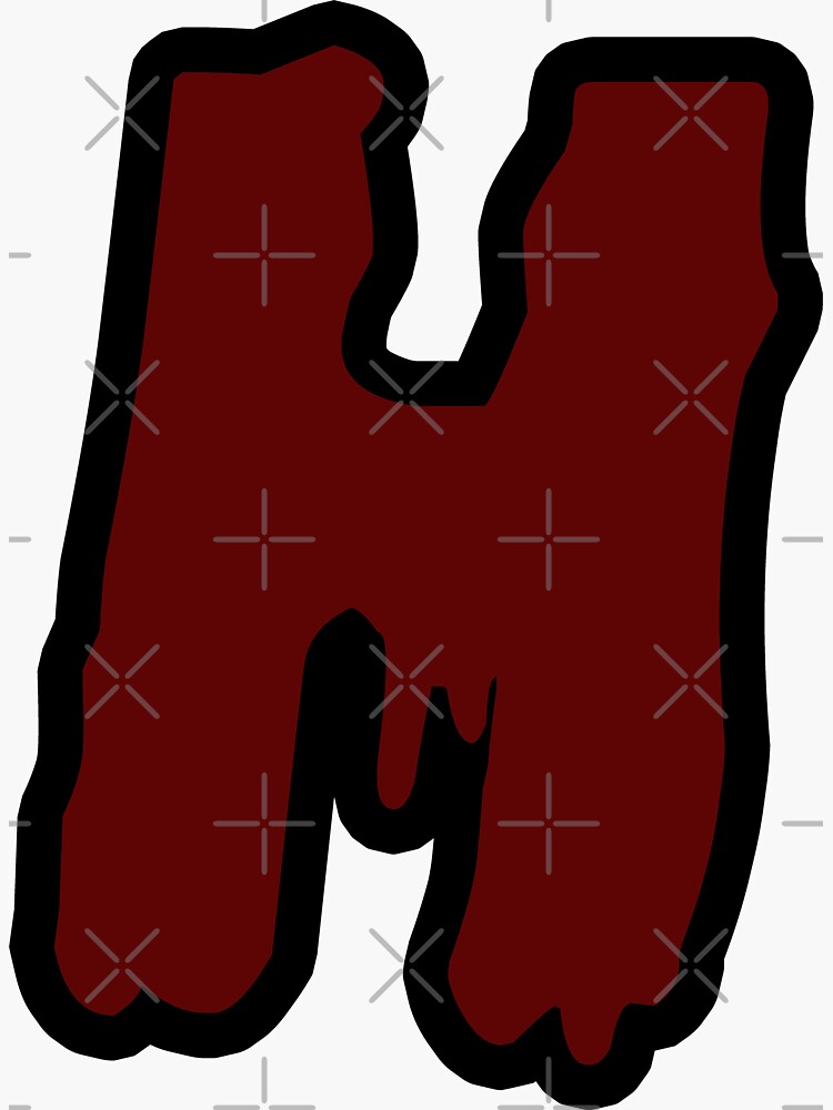 "Letter H (Halloween Themed-RED)" Sticker for Sale by CatieeBee | Redbubble