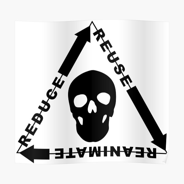 "Reduce, Reuse, Reanimate" Poster for Sale by ameliasom | Redbubble